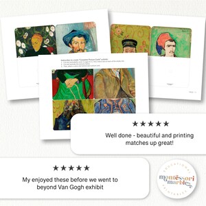 Van Gogh Two-piece Puzzle Cards: Montessori Toddler Activity (digital ...