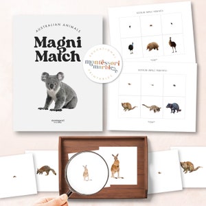 Australian Animals Magnifying Matching Game | Montessori Preschool ...