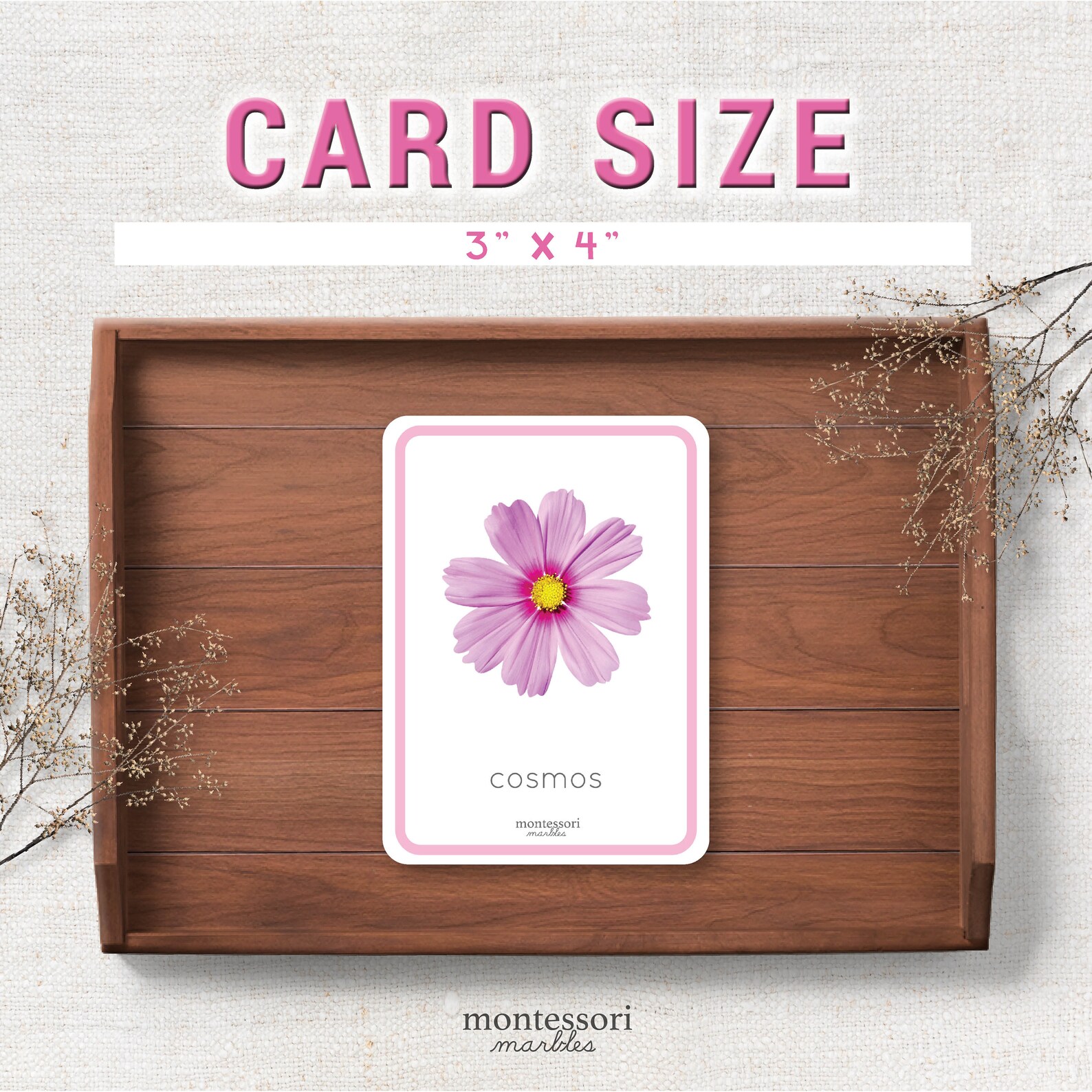 SPRING FLOWERS Flash Cards Montessori Inspired Printable - Etsy