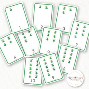 CHRISTMAS Counting Cards, Counter Cards, Count 1 to 10, Preschool Math ...