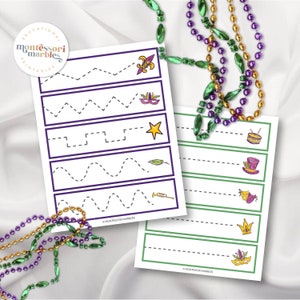 MARDI GRAS Cutting Strips for Preschool, Prek, Kindergarten, Toddler ...