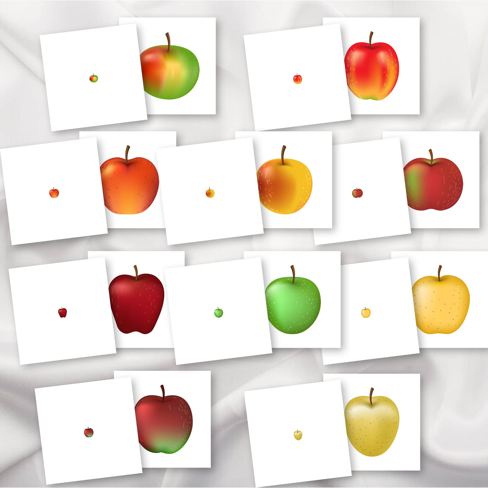 APPLES Magnifying Matching Game Montessori at Home Using - Etsy