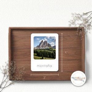 LANDFORMS Spanish Flash Cards Montessori Inspired Cards Different Types ...