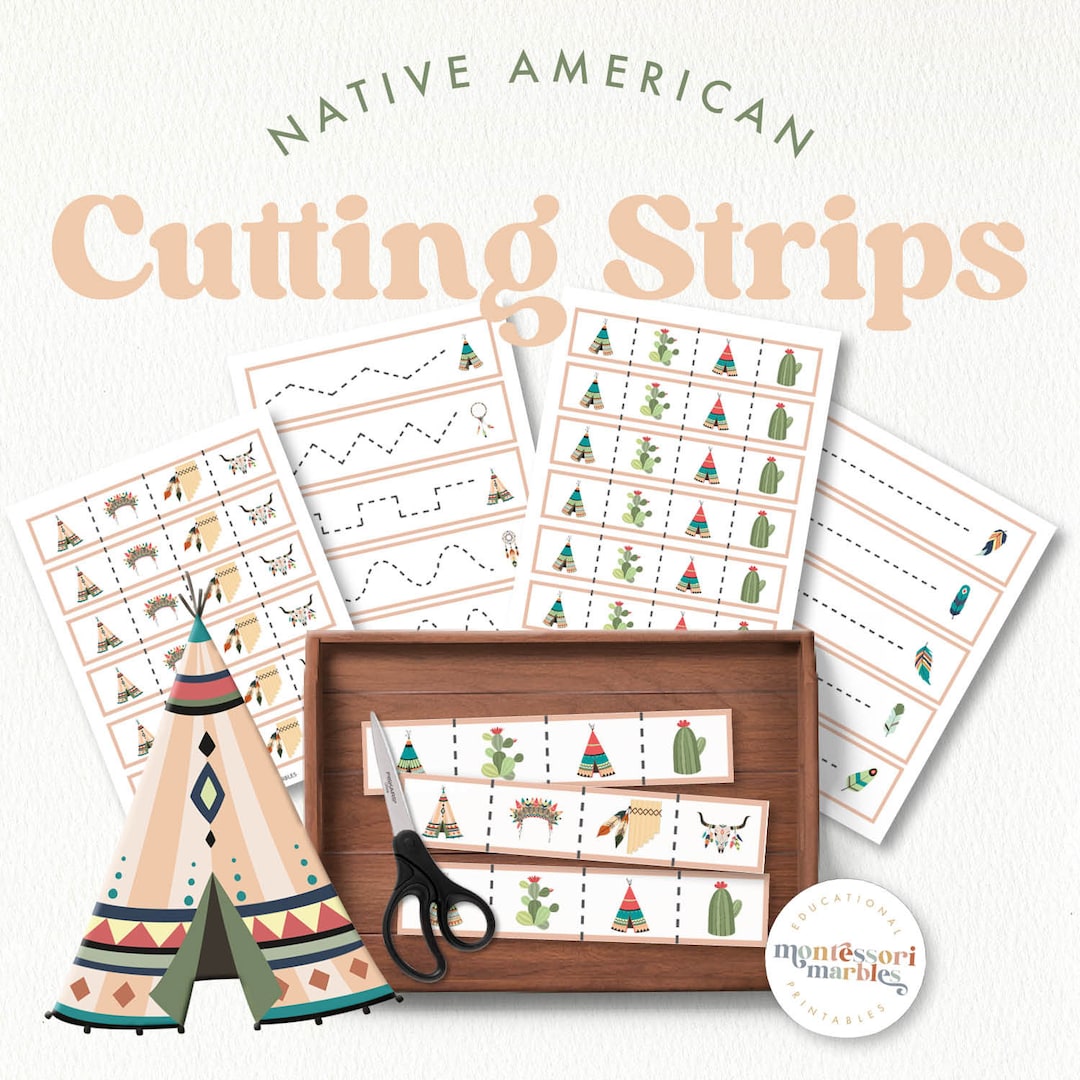 NATIVE AMERICAN HERITAGE Month, Cutting Strips, Preschool Activity ...