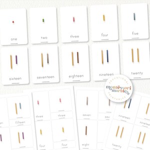 MONTESSORI GOLDEN BEADS Nomenclature Cards in Words | Kindergarten Math ...