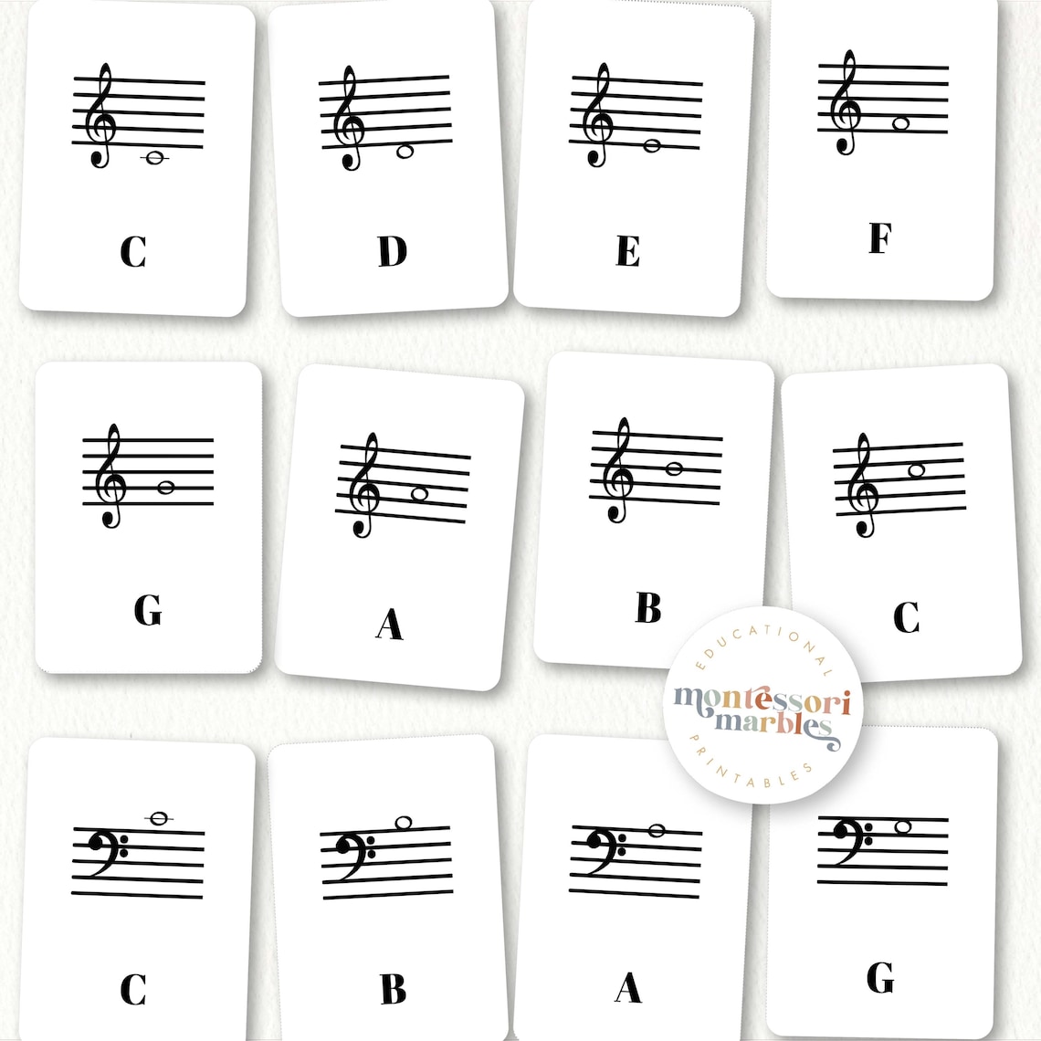 Music Notes Flash Cards | Montessori Cultural | Music Education ...