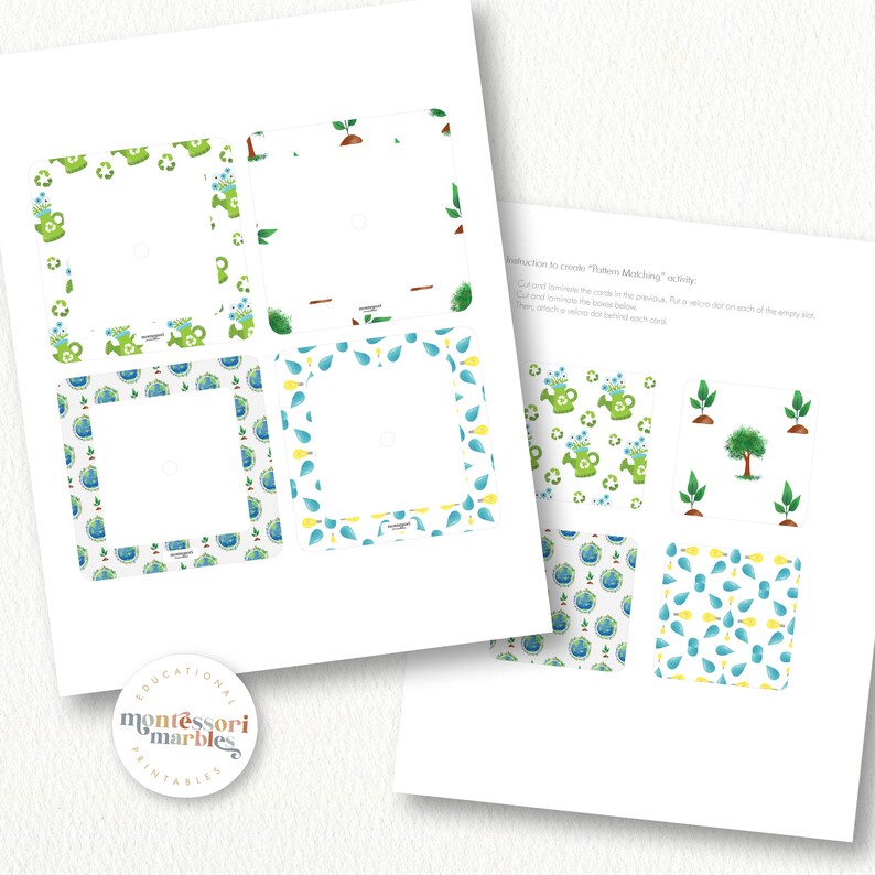 Earth Day Pattern Matching Puzzle | Montessori Toddler Visual ...