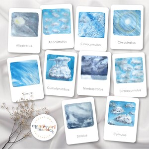 CLOUD Flash Cards Types of Cloud Learn About Weather Montessori at Home ...
