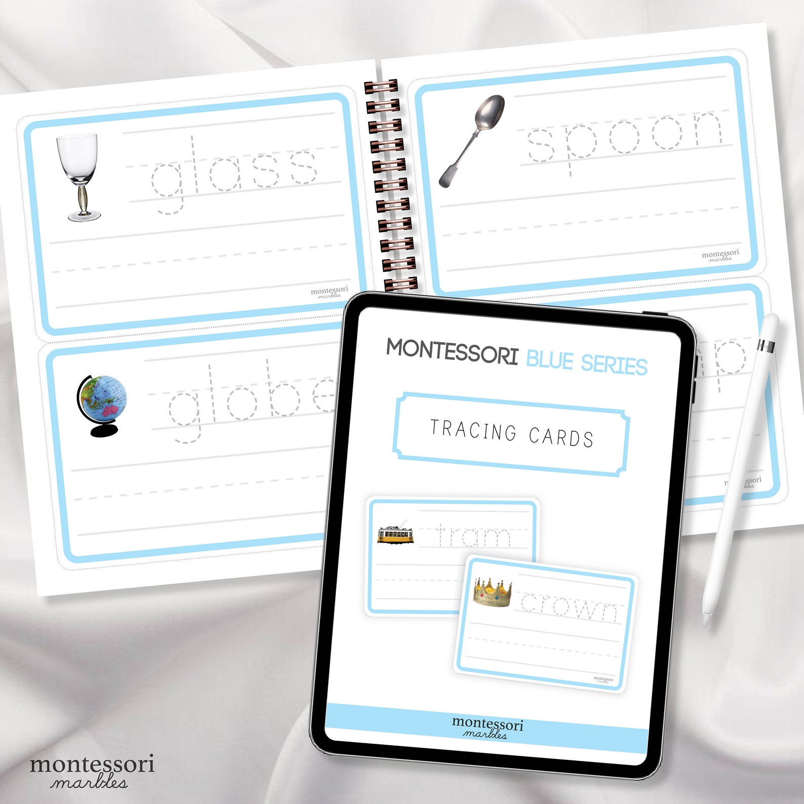 MONTESSORI BLUE Series Tracing Cards Tracing Words - Etsy