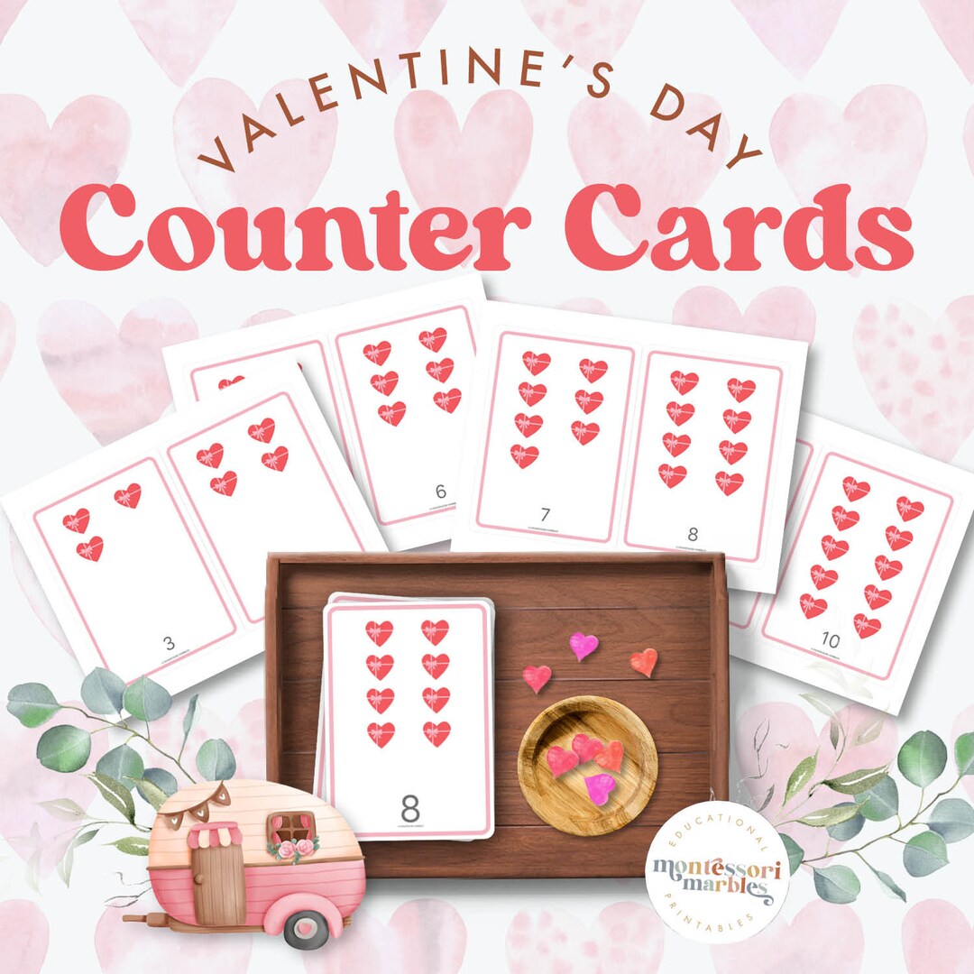 Tarjetas de conteo para San Valentín (PDF) / Números del 1 al 10 ...