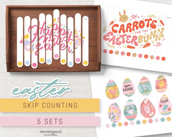 EASTER Skip Counting Puzzles Jumbo Craft Sticks Puzzles | Etsy