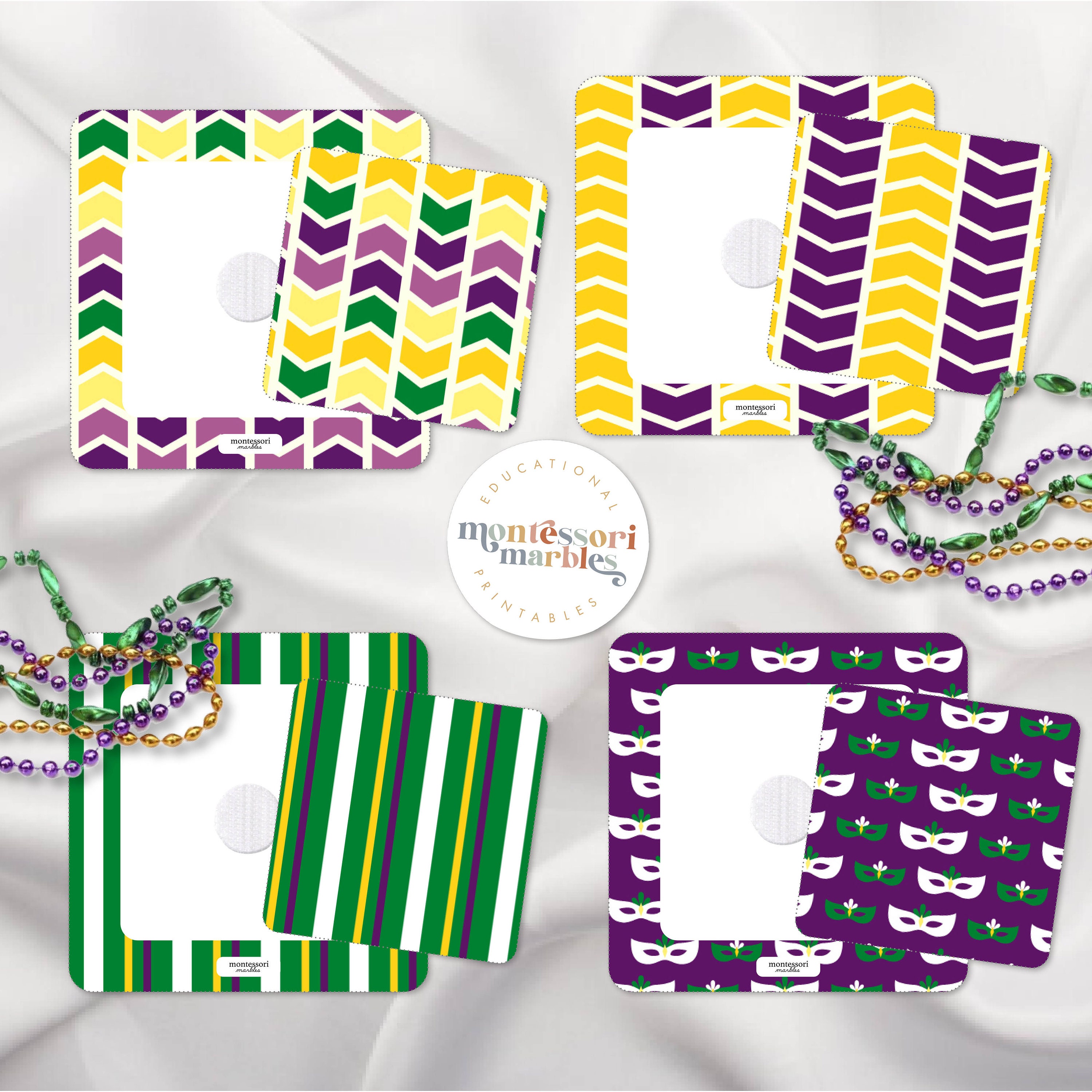 Mardi Gras Pattern Matching Puzzle | Montessori Toddler Visual Skills ...