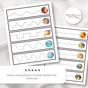 Solar System CUTTING PRACTICE Strips | Fine Motor Skills | Montessori ...