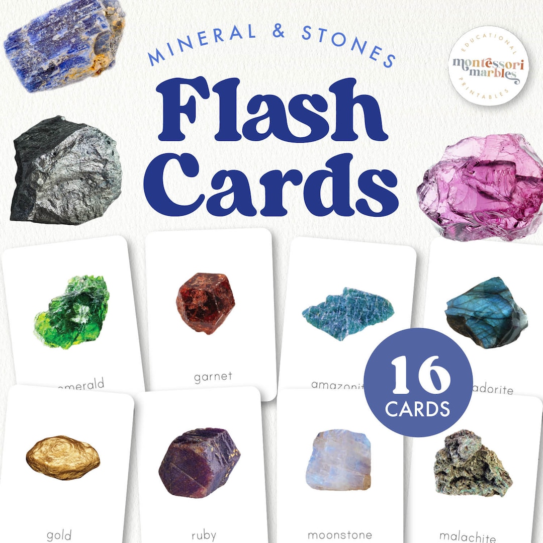 Minerals and Stones Flash Cards | Montessori Real Picture Geology ...