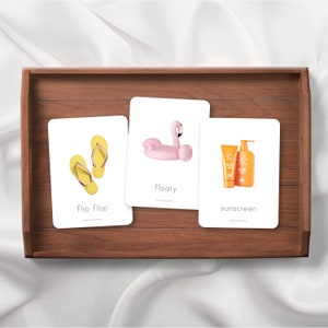 SUMMER Flash Cards Summer Vocabulary Builder Montessori Inspired ...