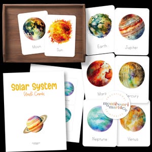 SOLAR SYSTEM Flash Cards | 10 Flash Cards | Montessori Inspired ...