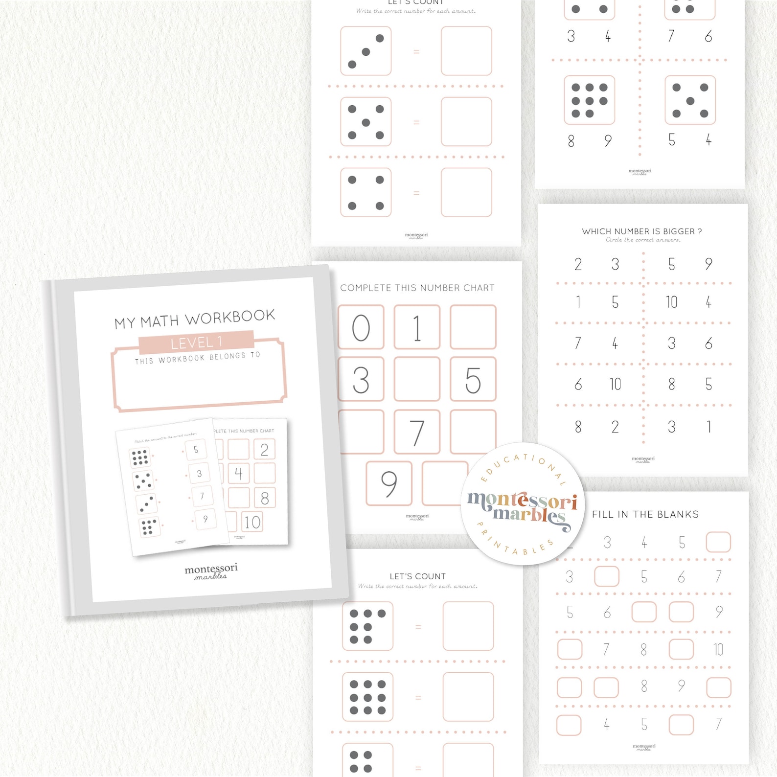 Math Counting 1-10 Workbook | Montessori Mathematics | Number ...