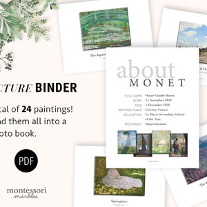 CLAUDE MONET Montessori Picture Binder Art History for | Etsy