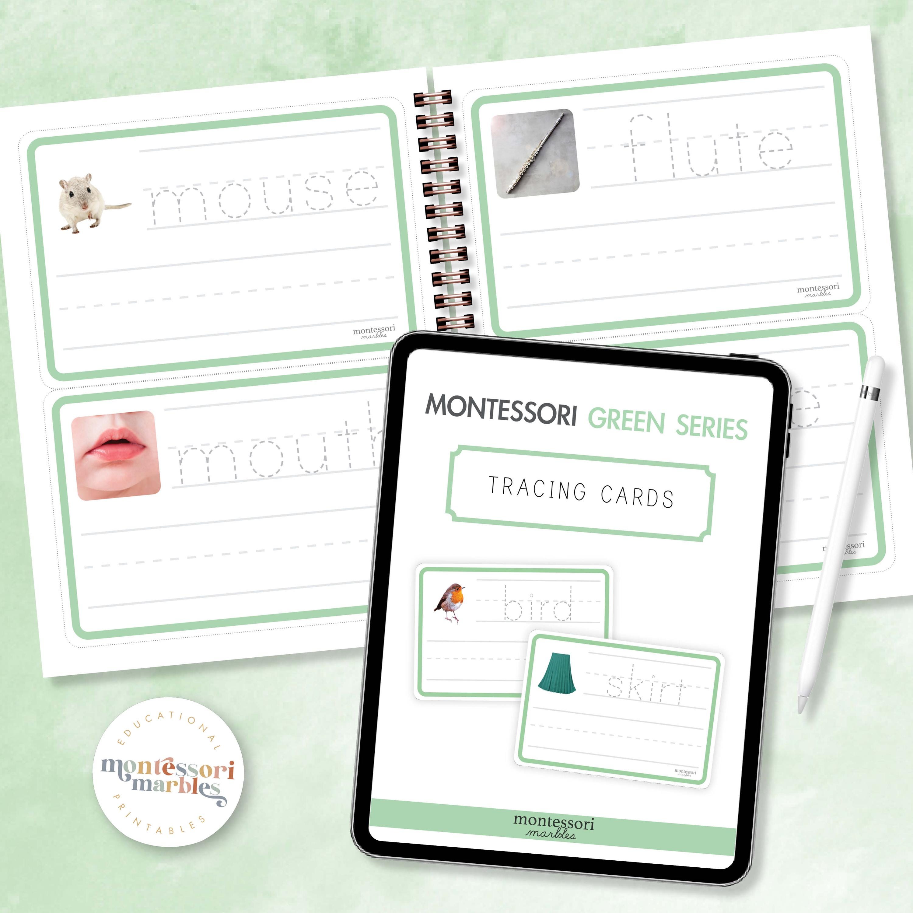 Green Series Tracing Cards | Montessori Language | Phonogram Spelling ...