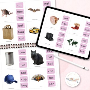 BUNDLE PACK Montessori Pink Series | Name the Objects Short A,E,I,O,U ...