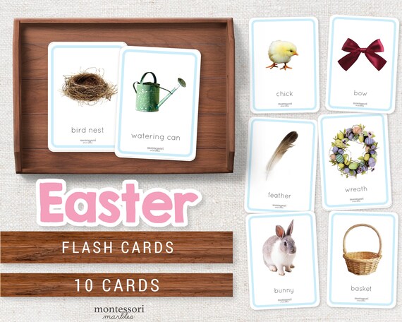 EASTER Flash Cards Montessori Inspired Printable Vocabulary - Etsy