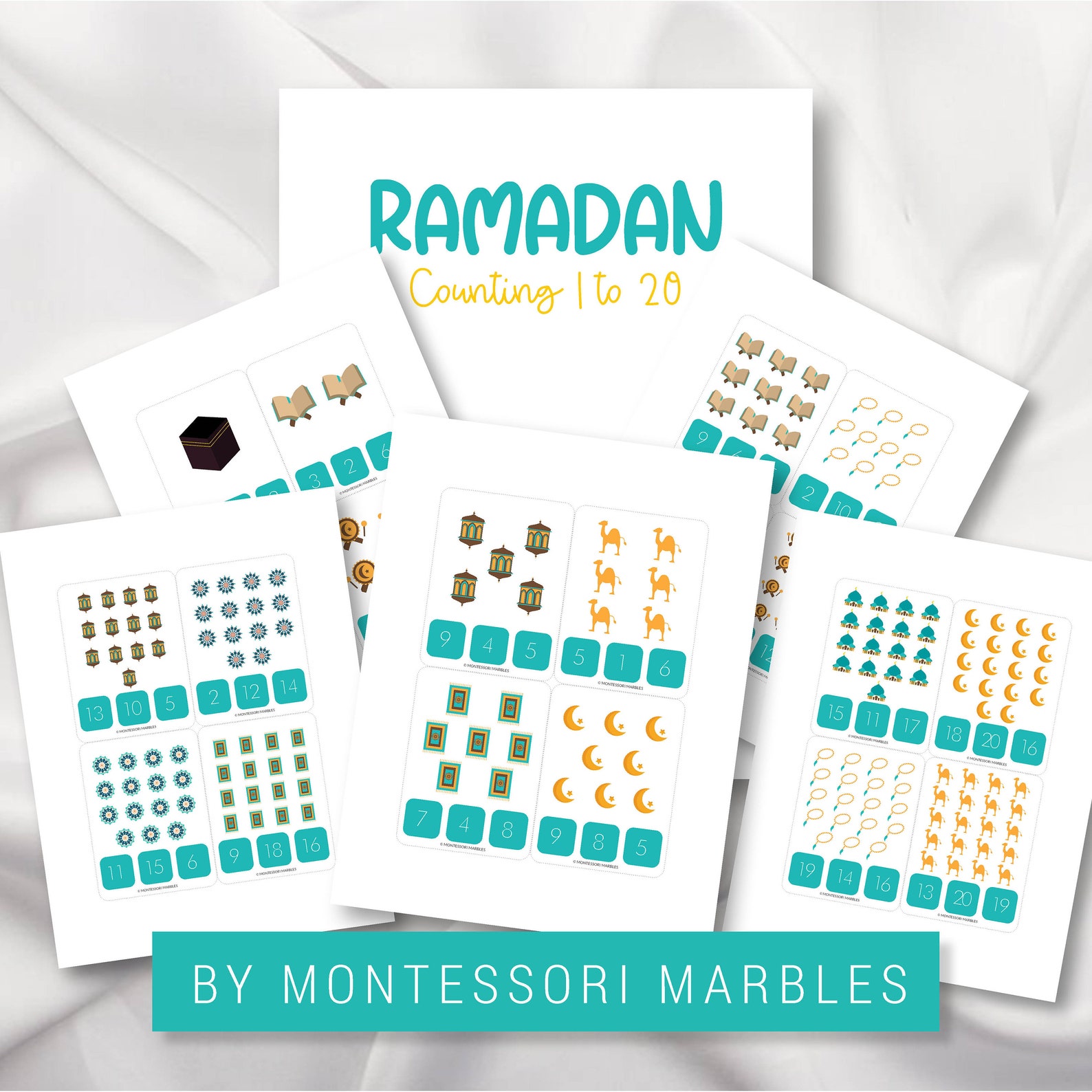 RAMADAN Counting 1 to 20 Kindergarten Printable Worksheet - Etsy