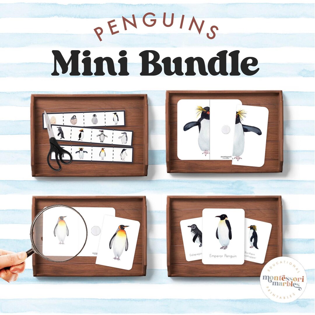 Penguins Mini Bundle | Montessori Science | 4 Antarctica Activities ...