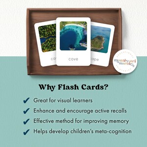 LANDFORMS Flash Cards Montessori Inspired Cards Social Studies ...