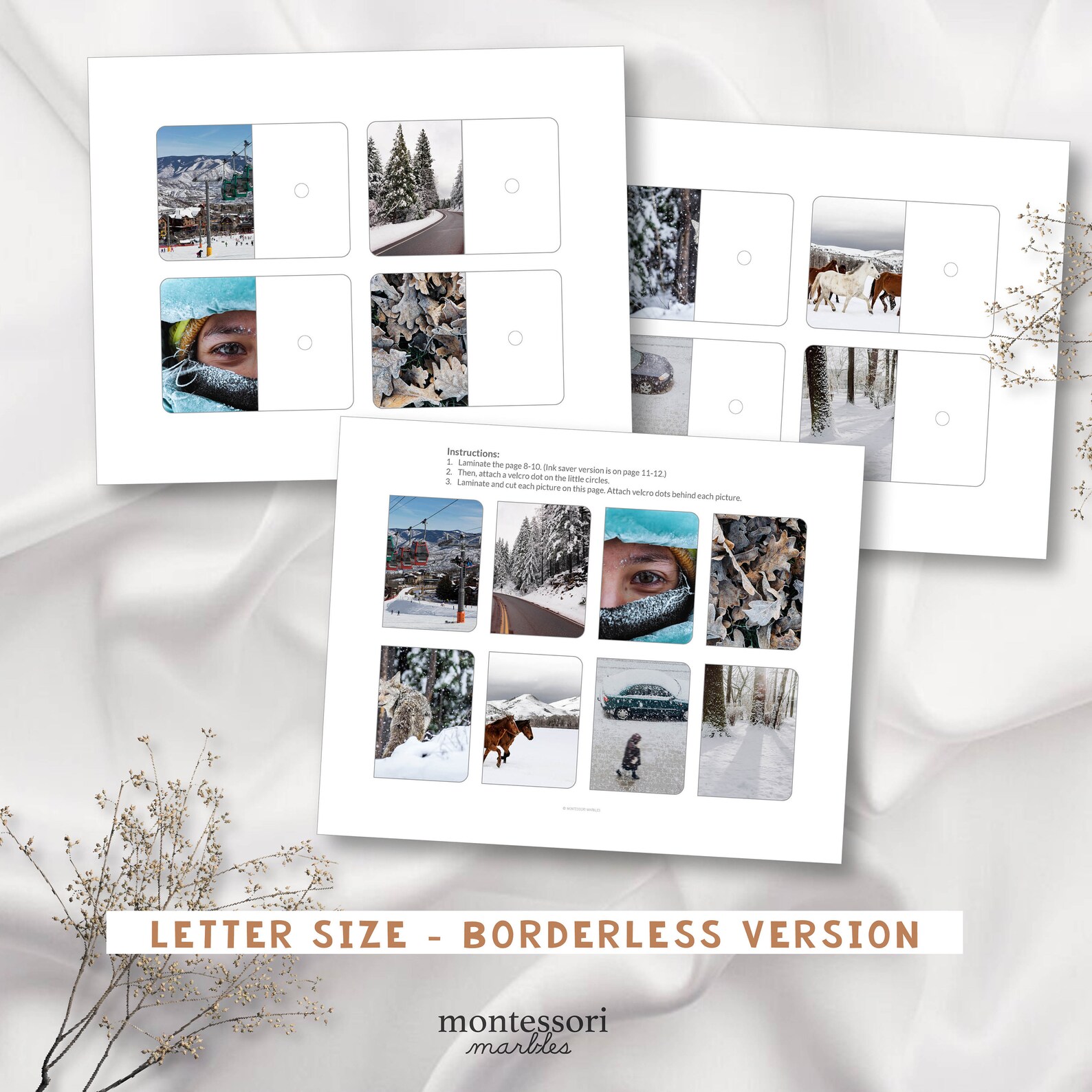 WINTER Complete the Pictures Activity Montessori Inspired - Etsy