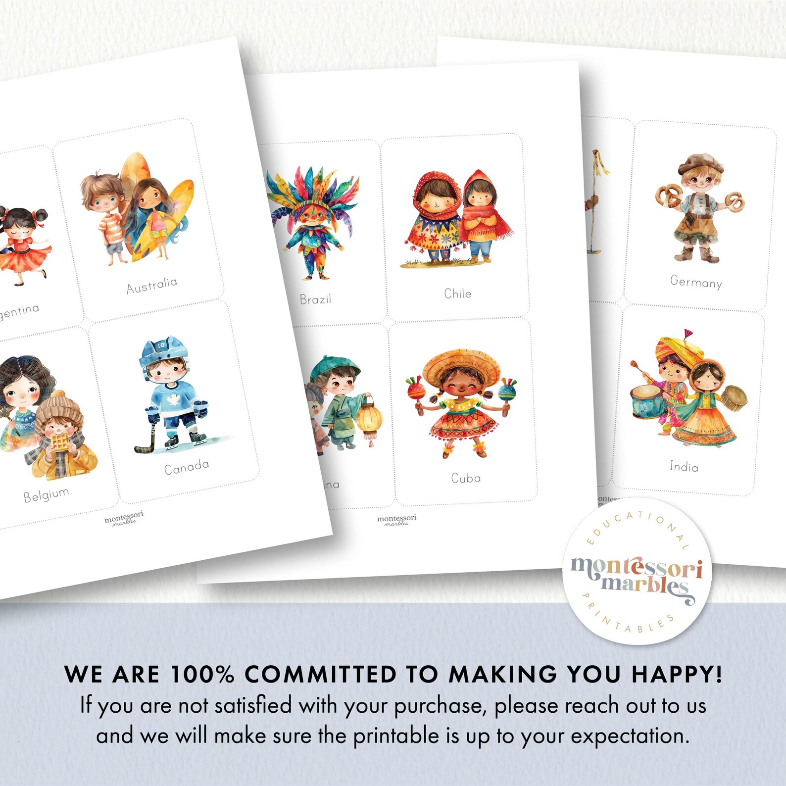 Children Around the World Flash Cards | Montessori Cultural Diversity ...