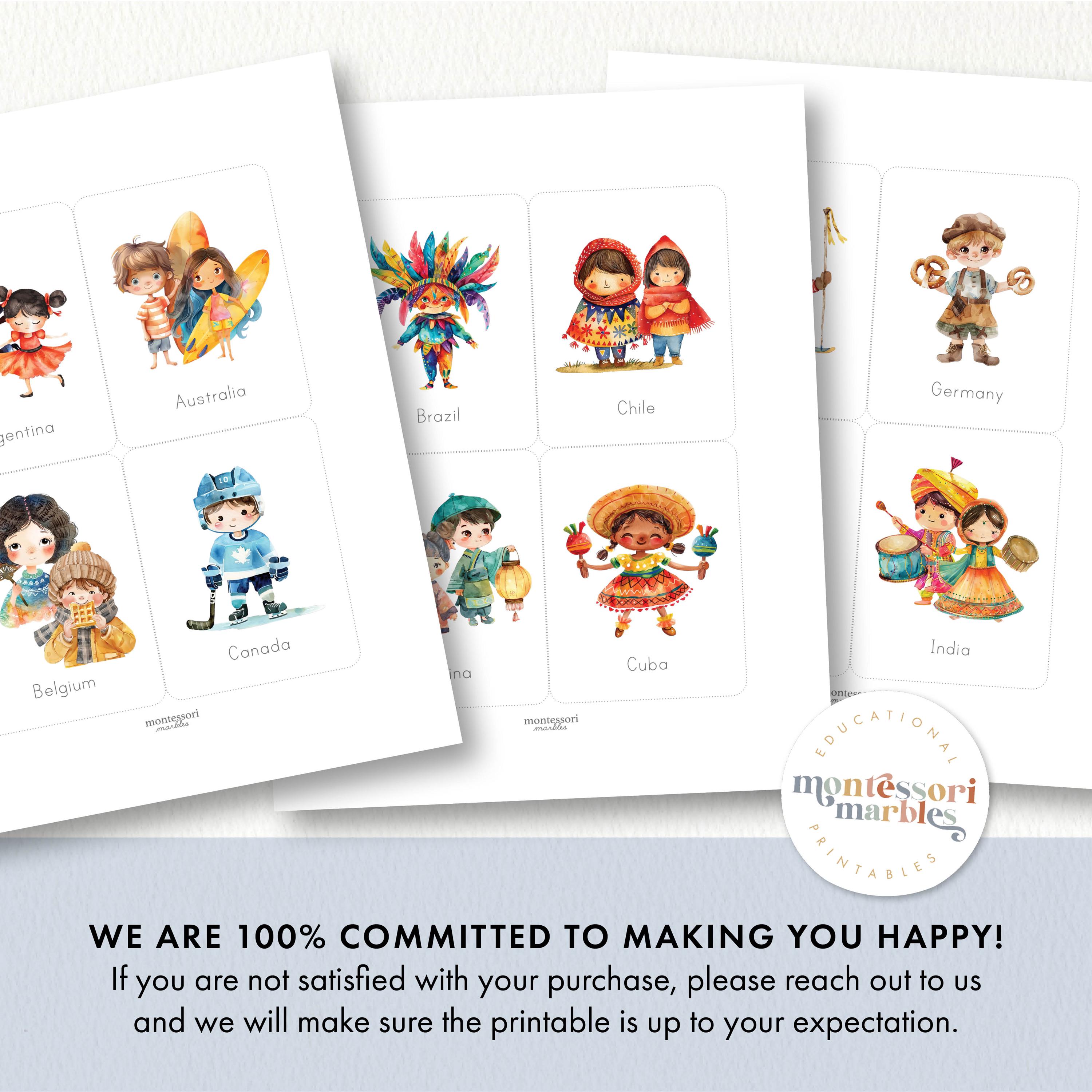 Children Around the World Flash Cards | Montessori Cultural Diversity ...