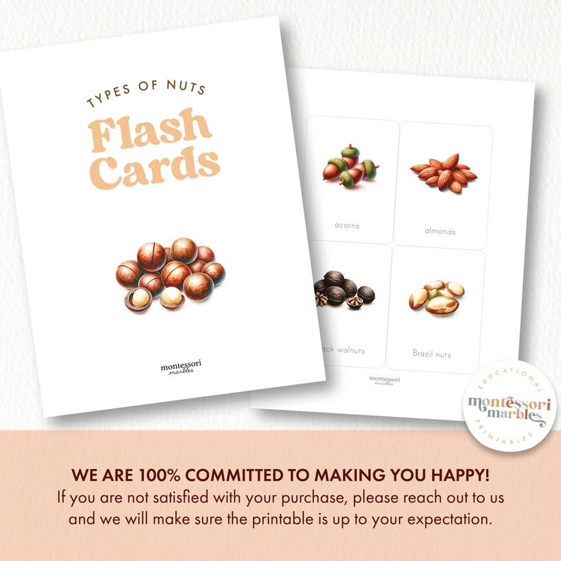 Types of Nuts Flash Cards | Food Learning Activities Printable ...