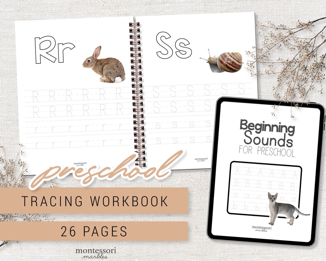 BEGINNING SOUNDS Alphabet Tracing Workbook Handwriting - Etsy