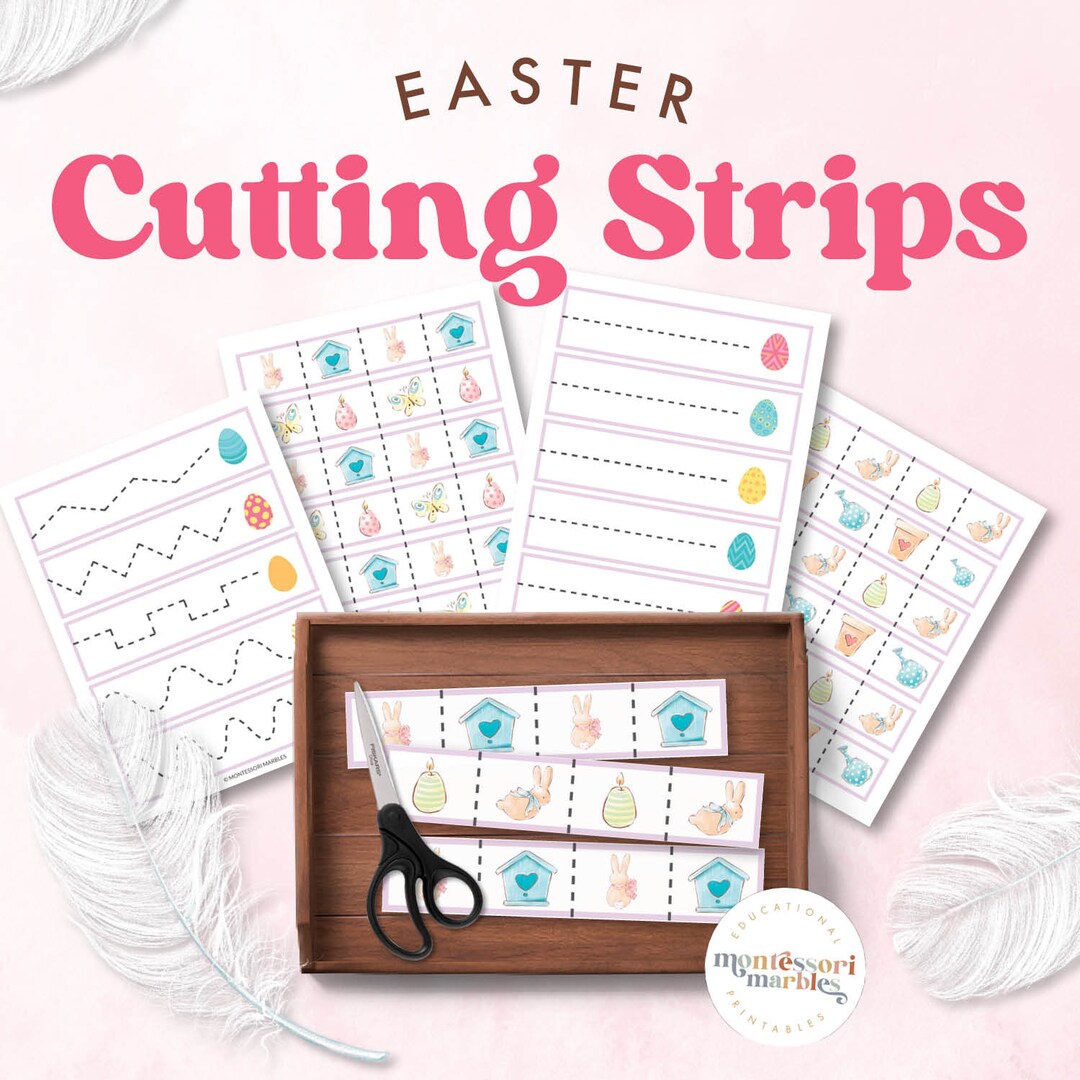 Easter Eggs Cutting Strips, Toddler Preschool Kindergarten, Printable ...