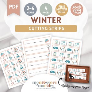 WINTER Cutting Strips, Scissors Skills, Cutting Skills, Fine Motor ...