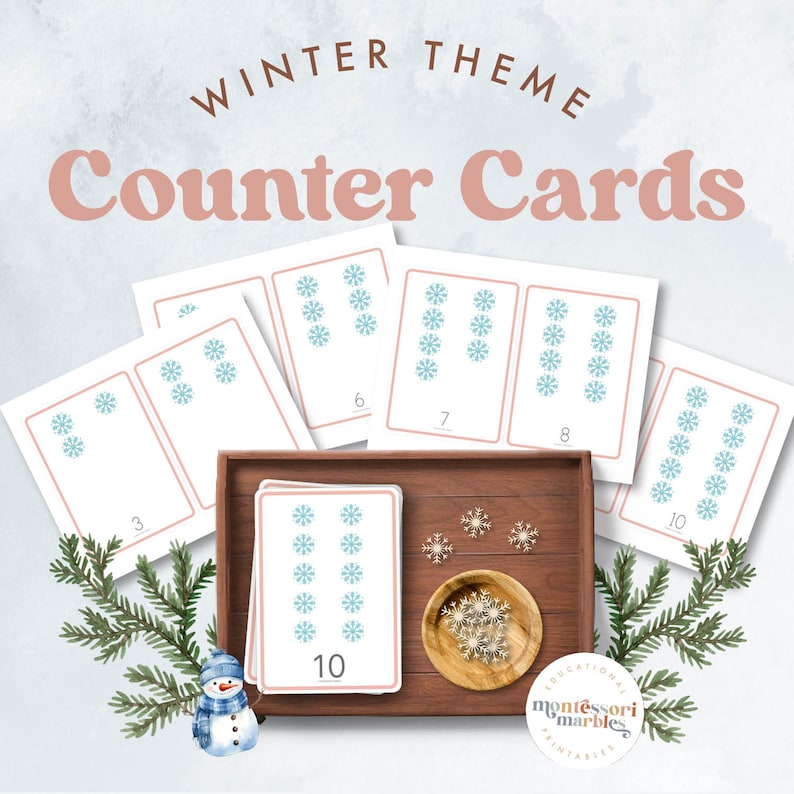 Winter Counter Cards 1-10 PDF | Number Recognition Ages 3-5 | Math ...