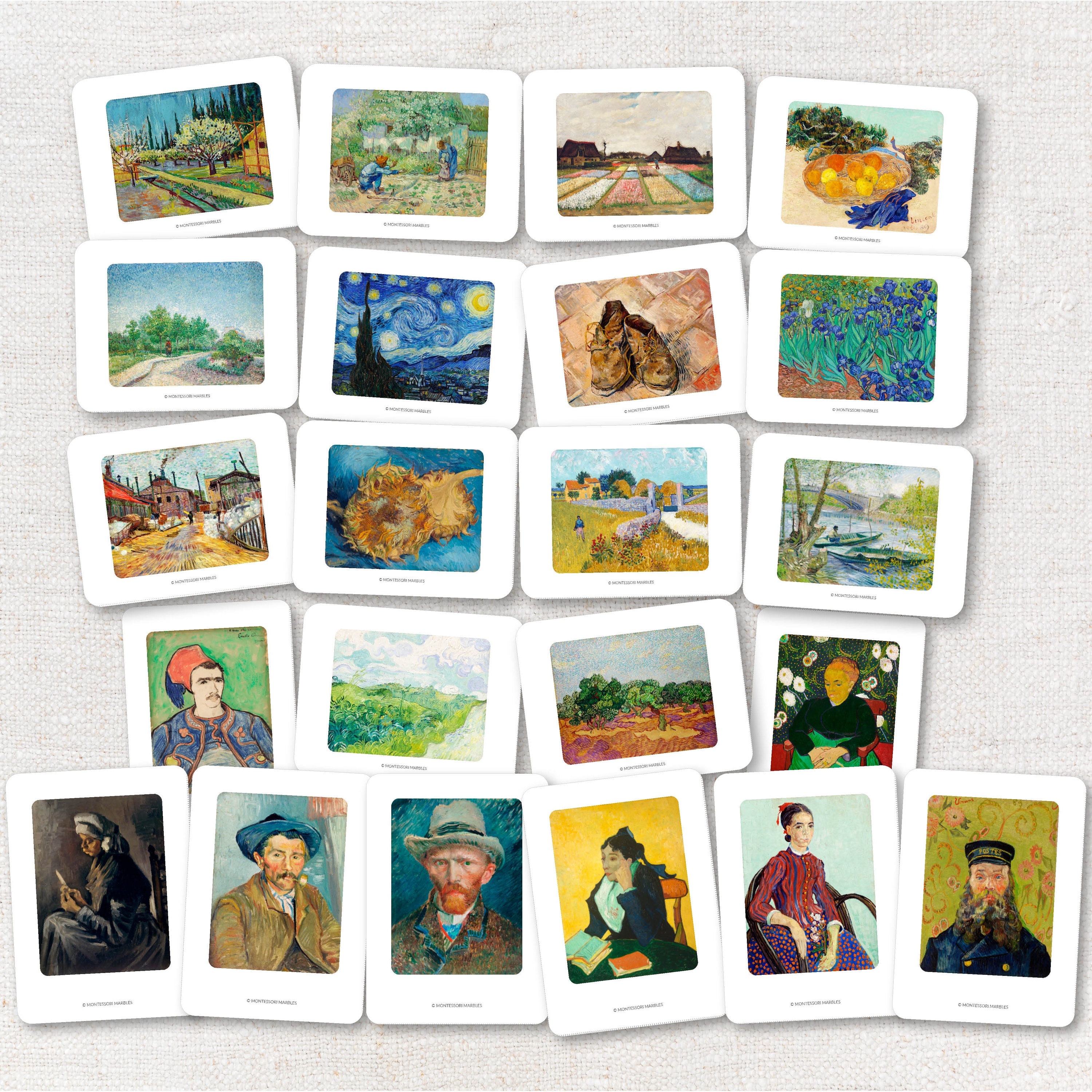 VINCENT VAN GOGH Matching Picture Cards Famous Paintings Art - Etsy