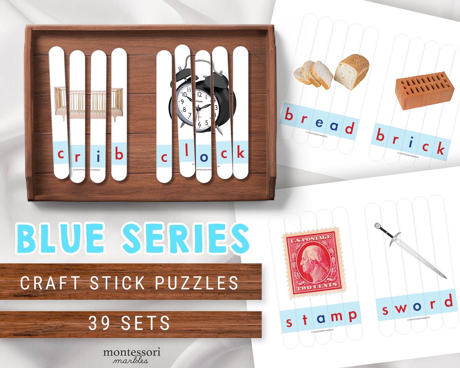 MONTESSORI BLUE SERIES Craft Stick Puzzles Montessori Language ...