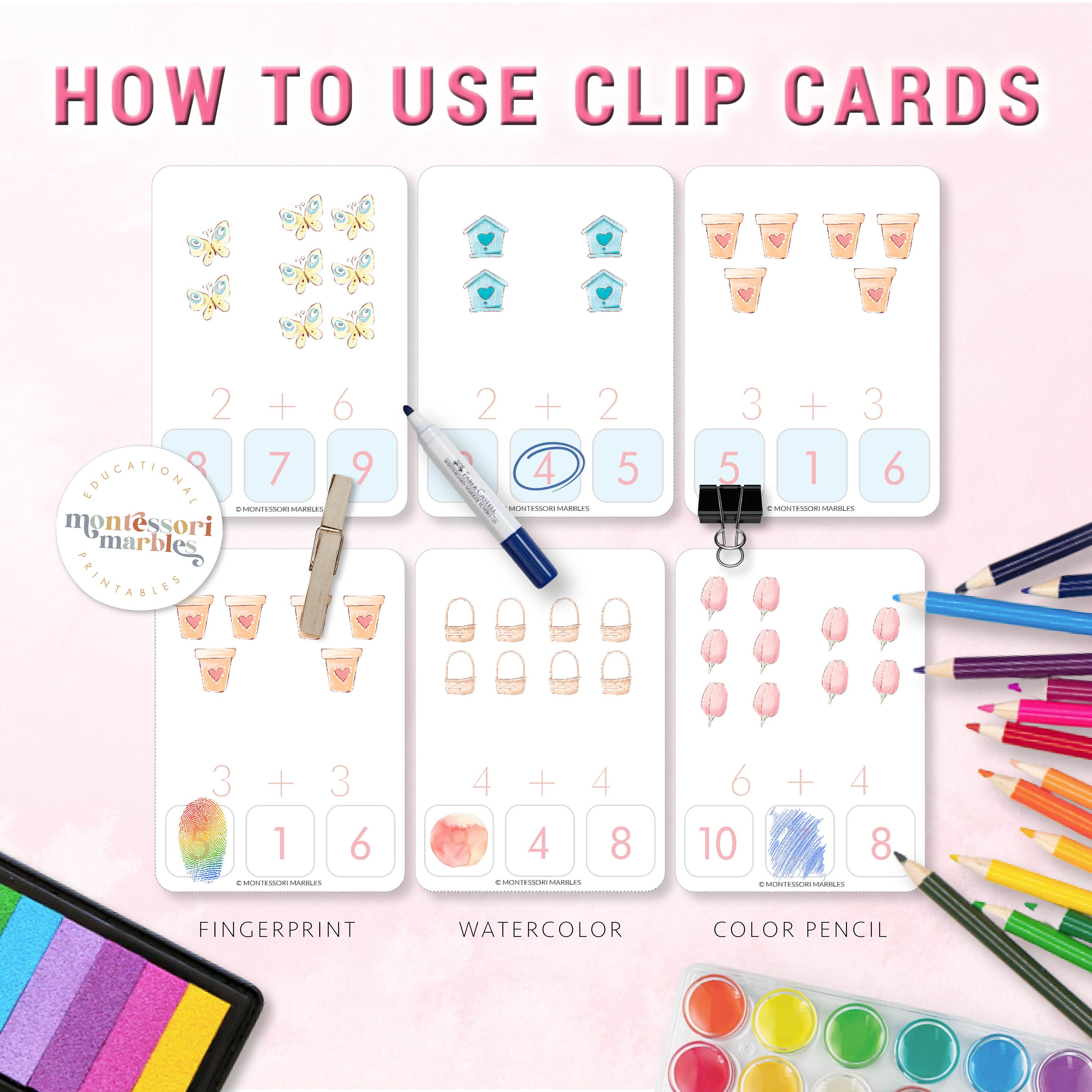 Easter Addition Clip Cards: Kindergarten Math (printable) - Etsy