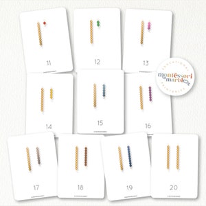 MONTESSORI GOLDEN BEADS Nomenclature Cards | Kindergarten Math Counting ...