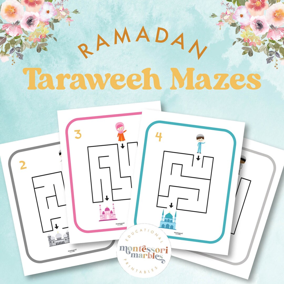 RAMADAN Mazes Activity | Taraweeh to Mosque | Fun Ramadan Printable for ...