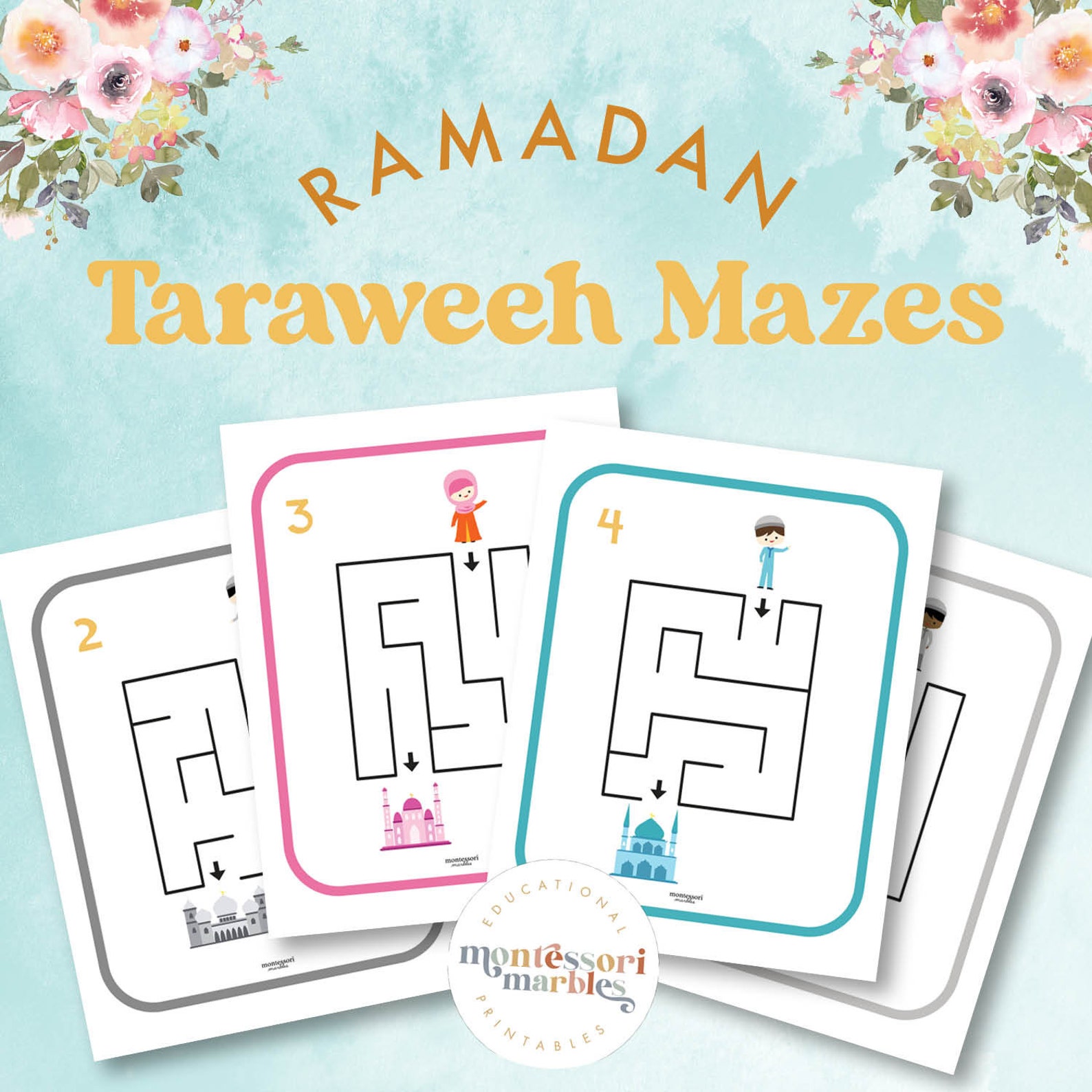 RAMADAN Mazes Activity Taraweeh to Mosque Fun Ramadan Printable for ...