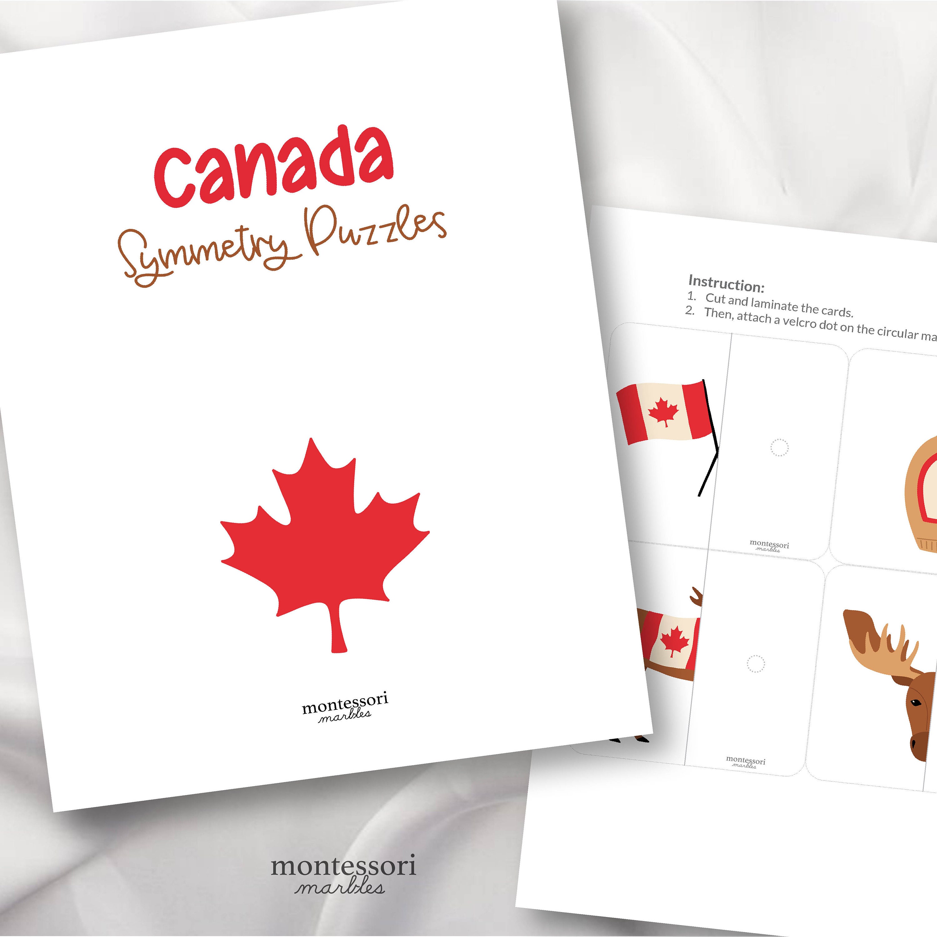 CANADA Symmetry Matching Puzzle Montessori Inspired Visual Skill ...