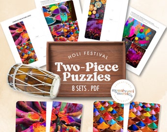 Holi Festival Complete the Pictures | Montessori Cultural Matching ...