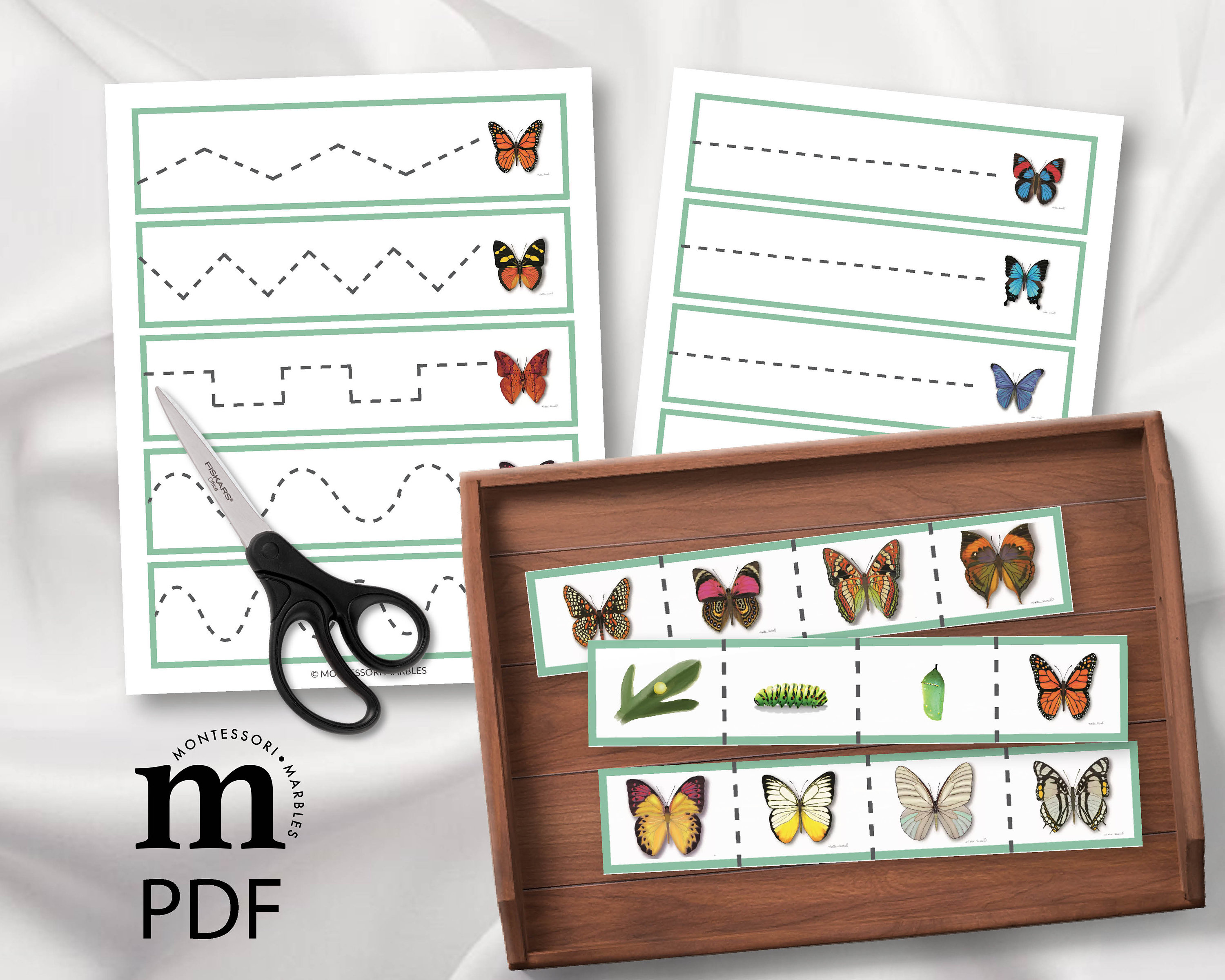BUTTERFLY Cutting Strips for Prek and Kindergarten Printable - Etsy