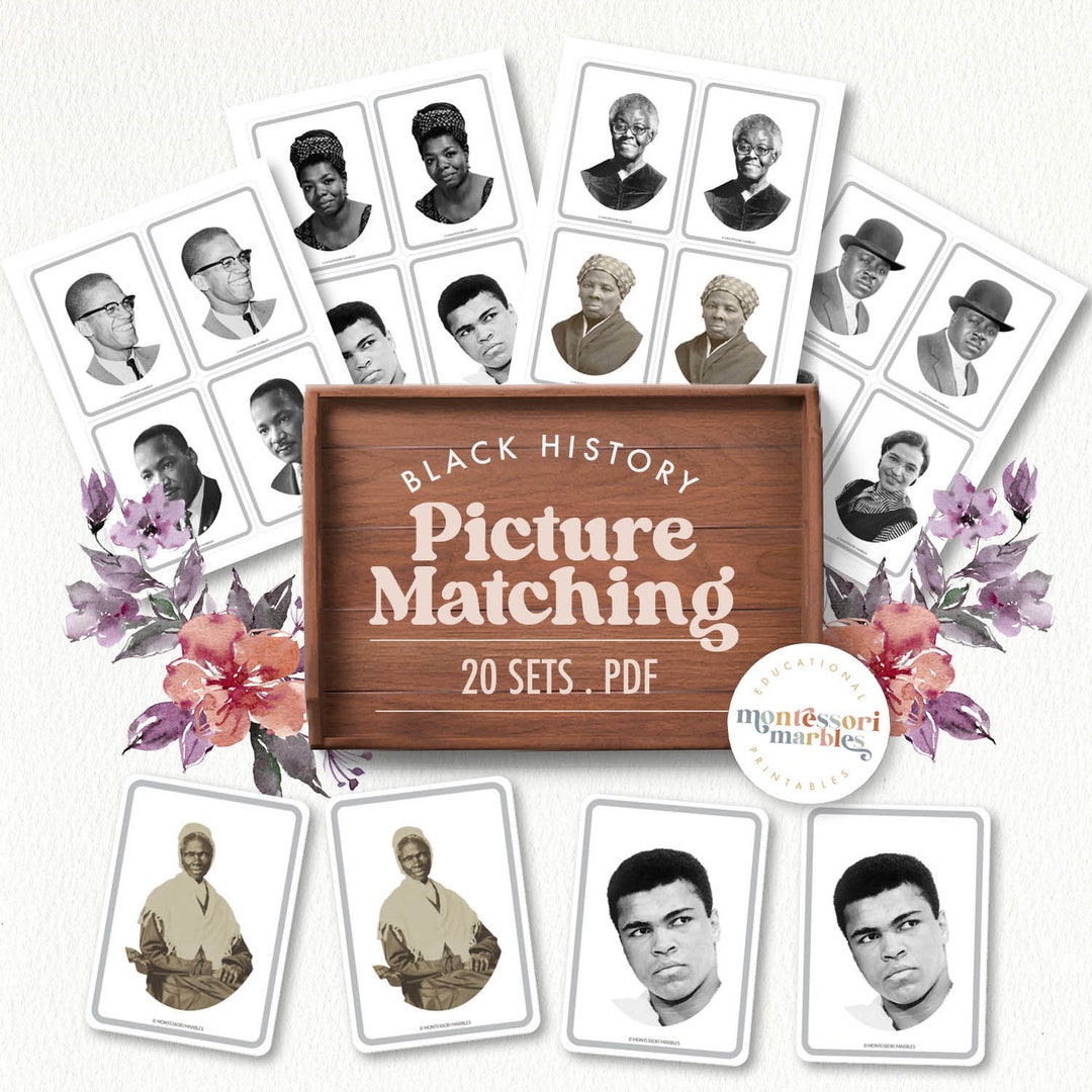 BLACK HISTORY MONTH Matching Picture Cards of Famous African Americans ...