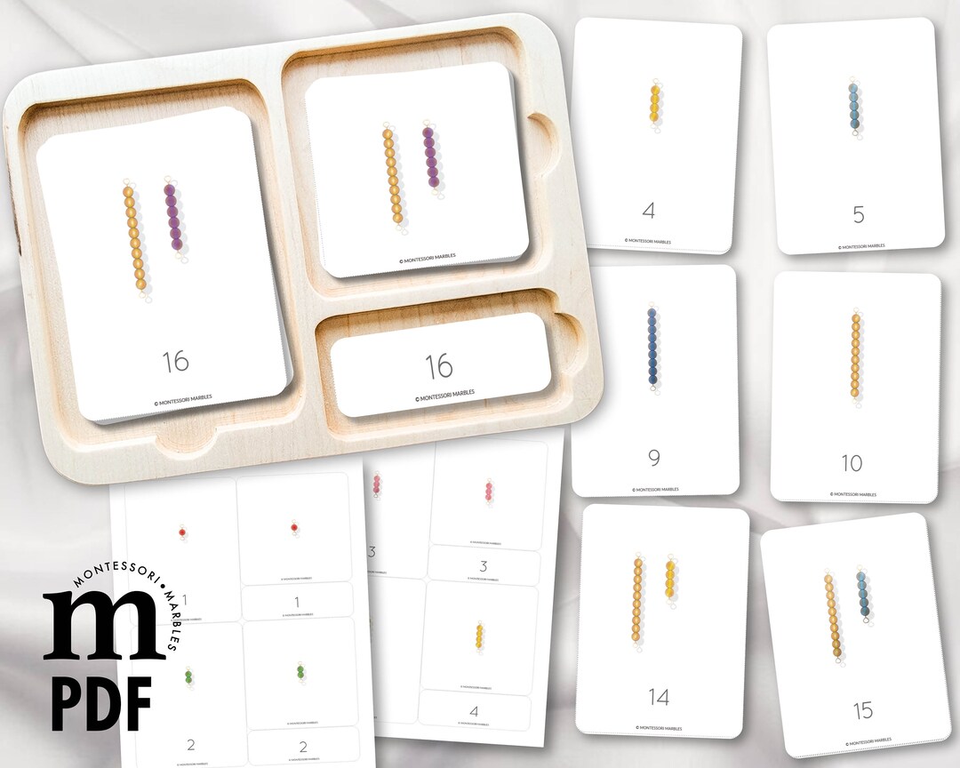 MONTESSORI GOLDEN BEADS Nomenclature Cards Kindergarten Math - Etsy