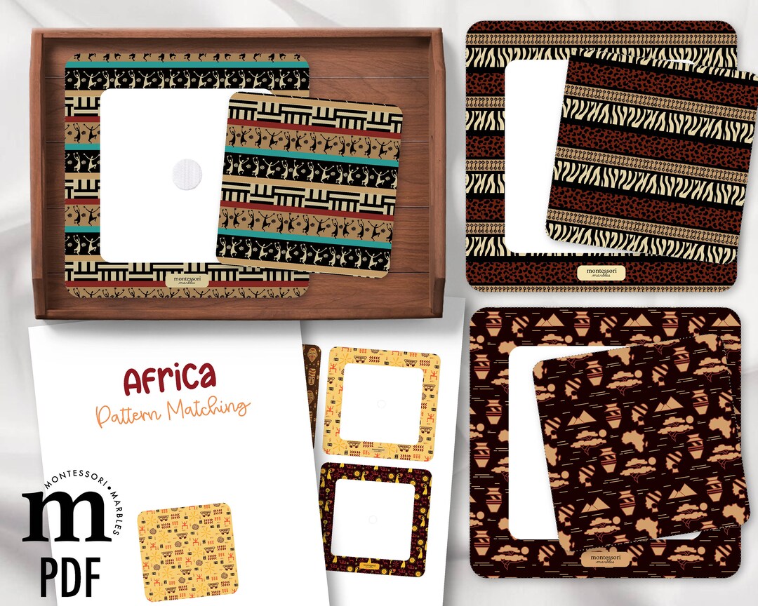 AFRICAN Folk Patterns Montessori Inspired Matching Puzzle - Etsy