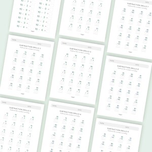 Level 2 Montessori Math, Subtraction Drills, Stamp Game, Two-digit ...