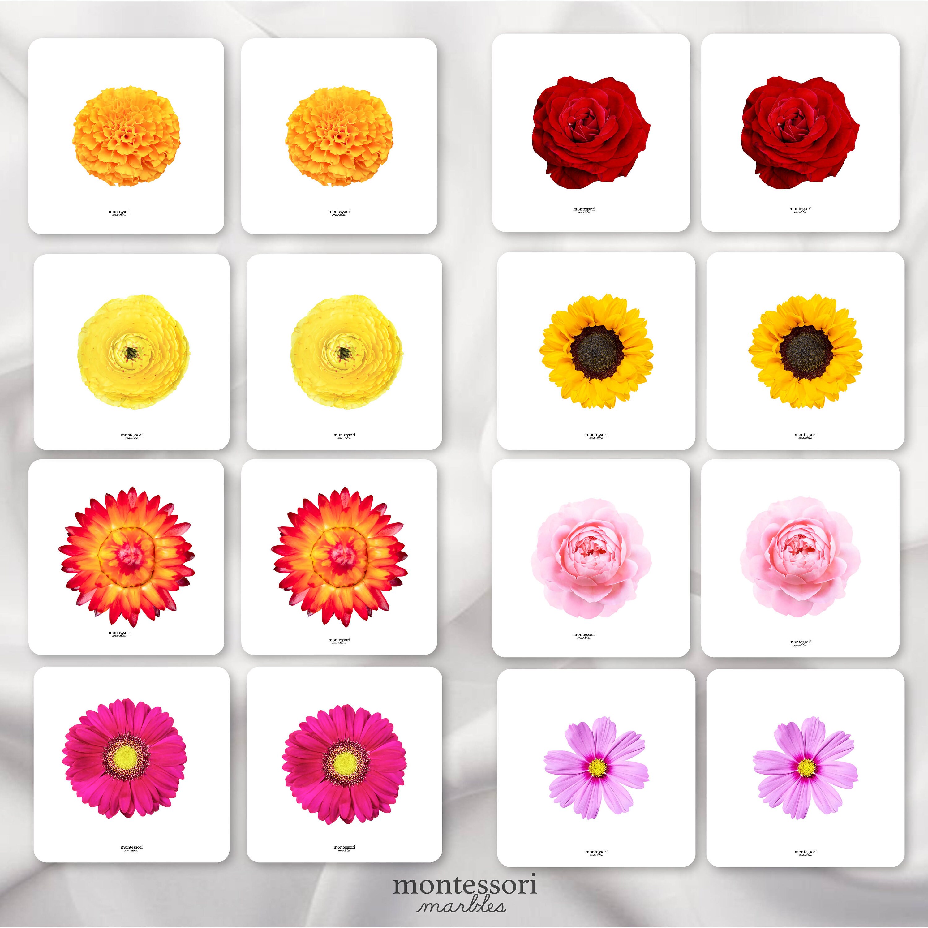 SPRING FLOWERS Matching and Memory Games Fun Activity for Preschool ...